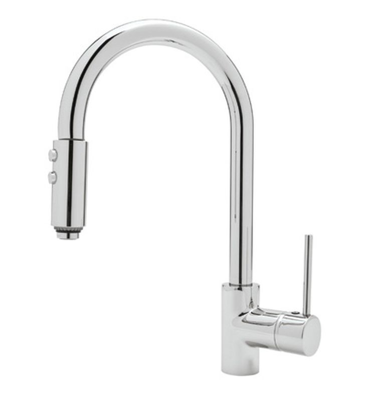 Rohl LS59 Modern Architectural Side Lever Pull-down Kitchen Faucet