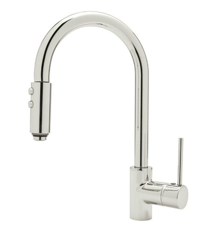 Rohl LS59 Modern Architectural Side Lever Pull-down Kitchen Faucet